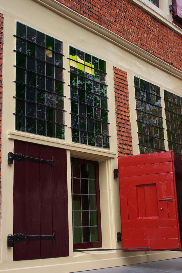 Windows on old Dutch house stock image. Image of brick - 3714917