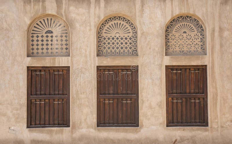 Window of an Old Emirati House. Stock Photo - Image of grunge, arabian ...