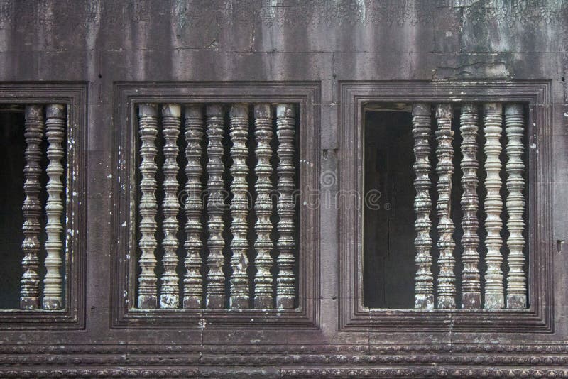 Windows of an Old Historic Angkor Wat Temple Stock Photo - Image of ...