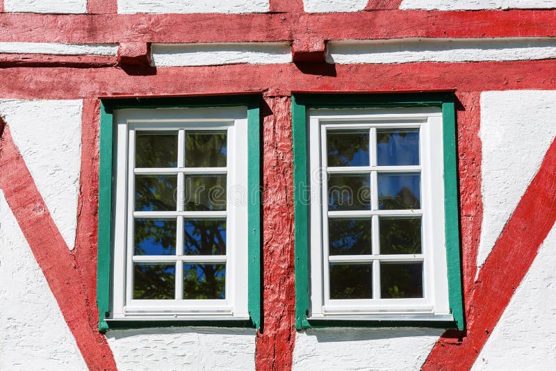 Windows at an Old House in Herborn, Germany Stock Photo - Image of ...