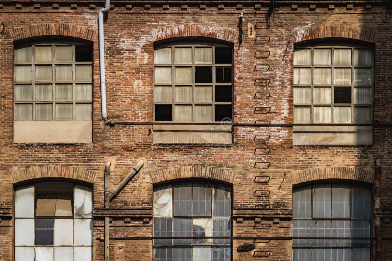Windows of an Old Textile Factory Stock Photo - Image of outside ...