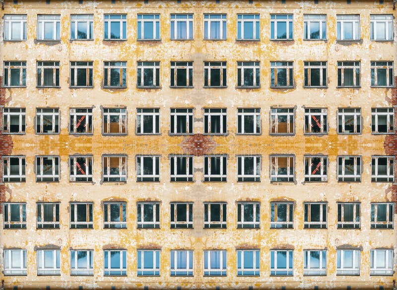The Windows on the Old Yellow Wall with Collapsed Plaster - an Infinite ...