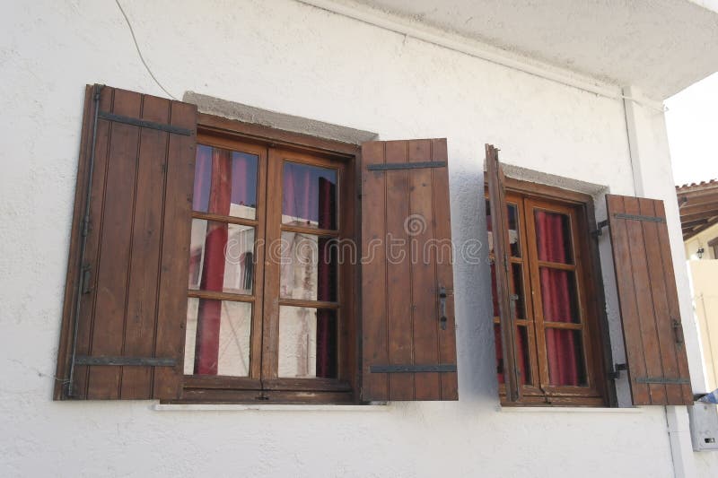 Windows with open shutters stock photo. Image of shutters - 97911550