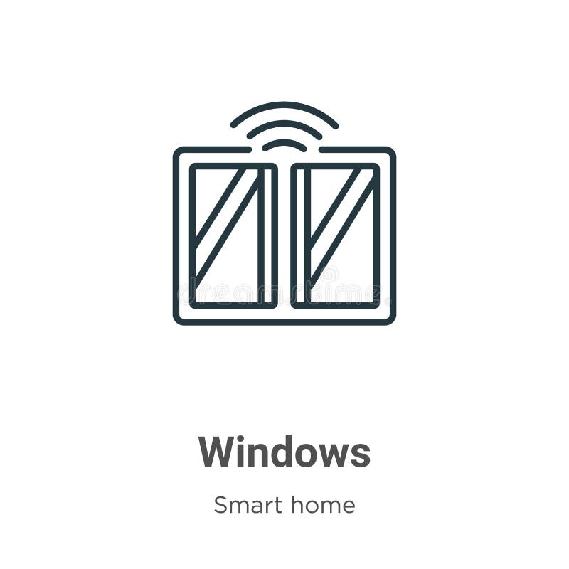 Windows Outline Vector Icon. Thin Line Black Windows Icon, Flat Vector ...