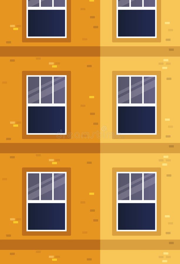 Windows Outside Orange Building Vector Design Stock Vector ...