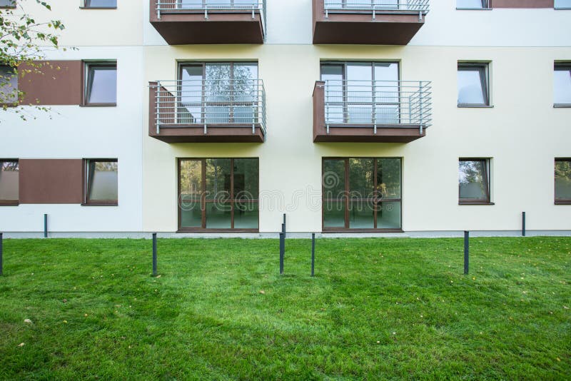 Windows Overlooking the Yard Stock Image - Image of apartment ...