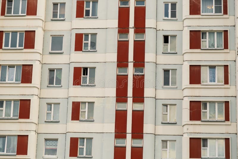 Windows in a Panel House with a Balcony. Stock Photo - Image of luxury ...