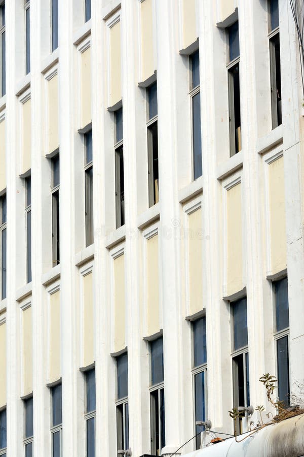 Windows Pattern of White Building Stock Image - Image of environment ...