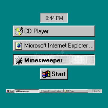 Windows 98 - Pixel Art Old Computer Desktop Interface. Vector ...