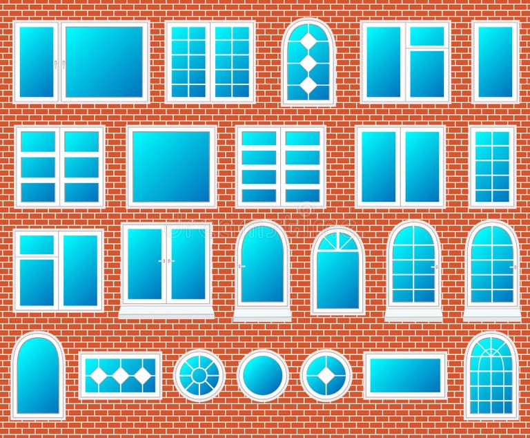 Windows plastic set vector stock vector. Illustration of facade - 92386171