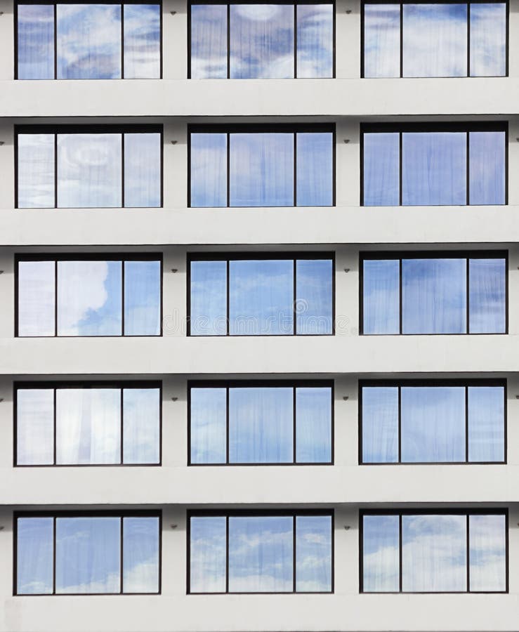 Windows Reflect the Sky in Sunny Day Stock Image - Image of reflection ...