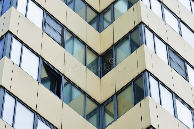 Windows in the Reflection of a Modern Building Stock Image - Image of ...
