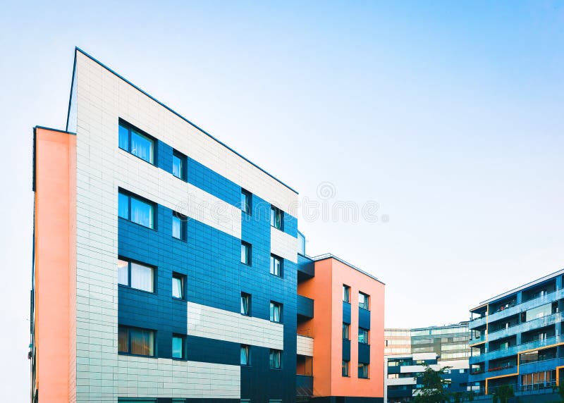 Windows of Residential Building Stock Image - Image of apartment, condo ...