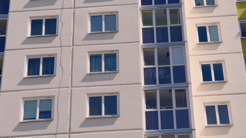 The Windows of a Residential High-rise Building. Stock Image - Image of ...