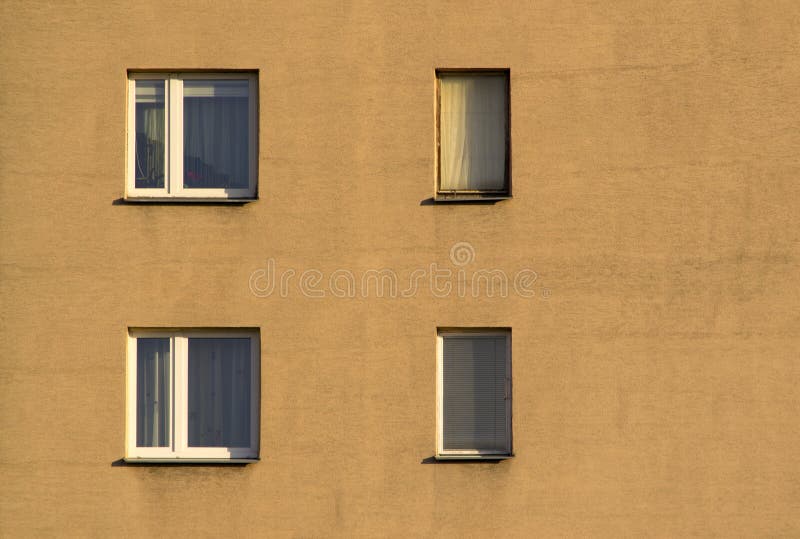 Windows in a Residential Multi-storey House Stock Image - Image of home ...
