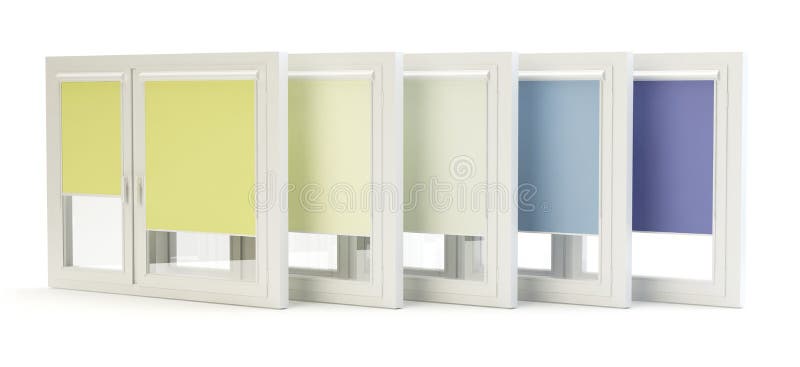 Window Rollers Blind Collection, 3D Illustration Stock Illustration ...