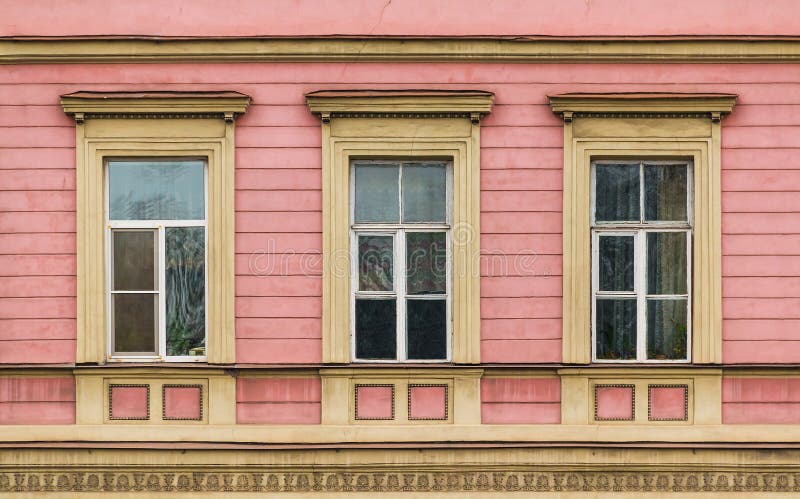 Windows in a Row on Facade of Apartment Building Stock Image - Image of ...