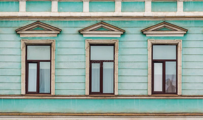 Windows in a Row on Facade of Apartment Building Stock Image - Image of ...