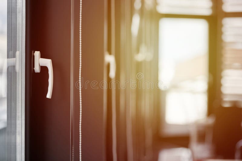 Windows Row in Office Building. Modern Windows with Handles Stock Image ...