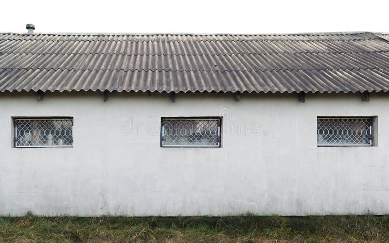 The Windows of a Rustic Barn are Protected by Iron Bars Stock Image ...