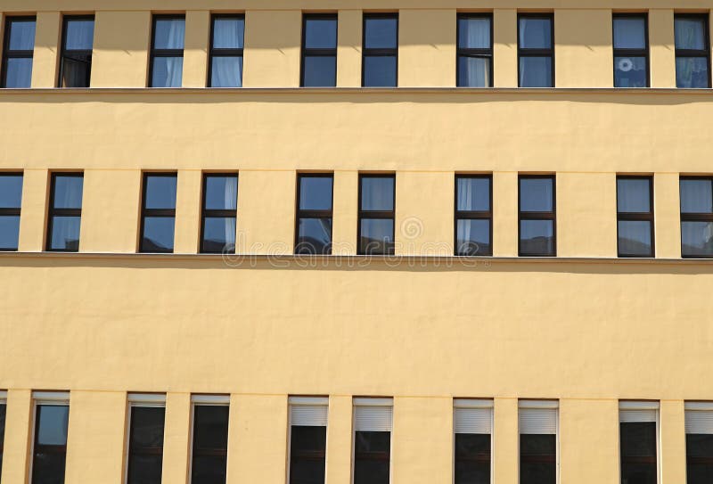 Windows of the School Building Stock Image - Image of closed, building ...