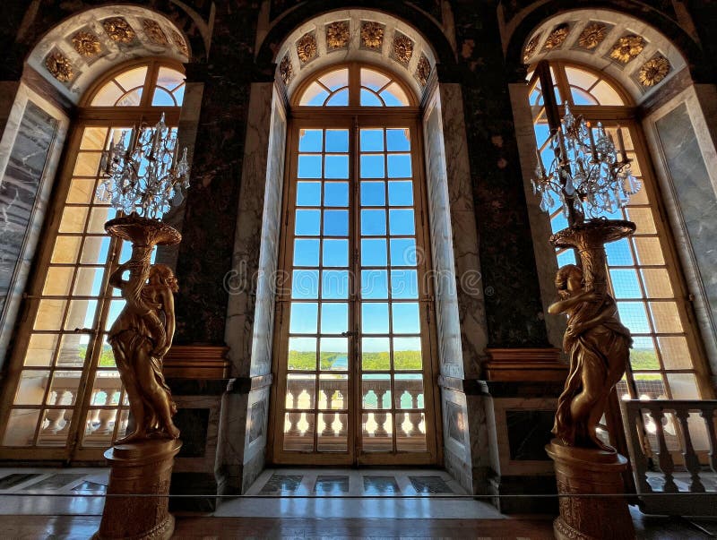 Windows and Sculptures at the Versailles Palace Editorial Image - Image ...