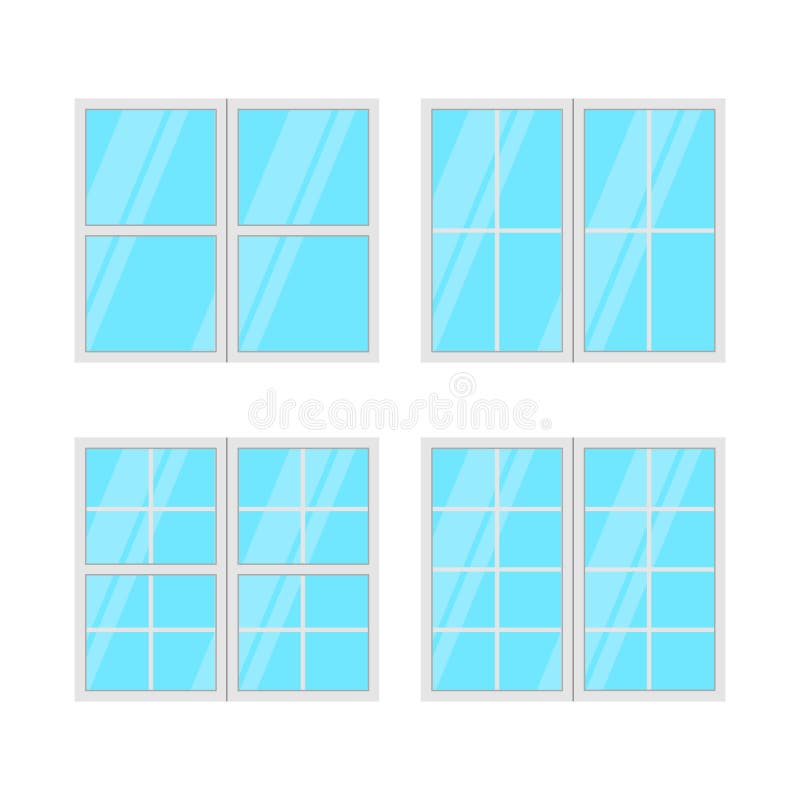Windows Set Isolated on White Background. Vector Stock Vector ...