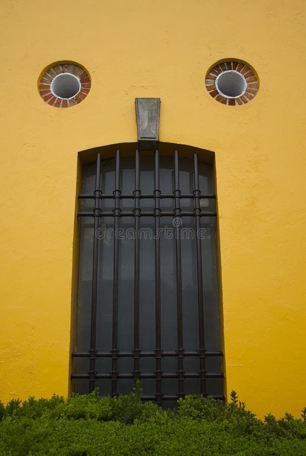 Windows in the Shape of a Face Stock Image - Image of white, mexico ...