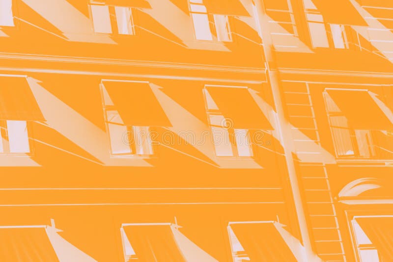 Windows with Shutters Pattern. Orange Color Toned Stock Photo - Image ...