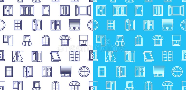 Windows Signs Seamless Pattern Background Set. Vector Stock Vector ...