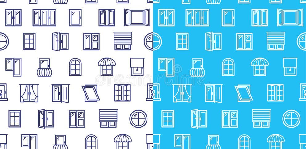 Windows Signs Seamless Pattern Background Set. Vector Stock Vector ...