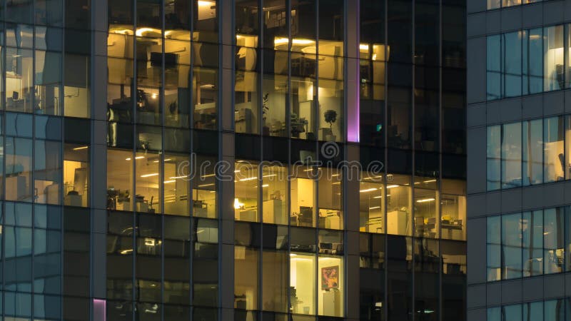 Windows in the Skyscrapers of Moscow City Stock Image - Image of ...