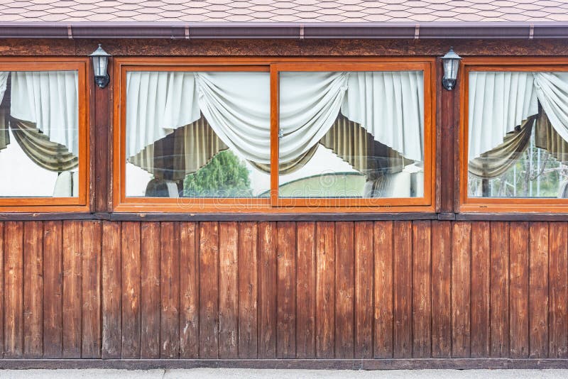Windows of the small cafe. stock image. Image of vintage - 220956747