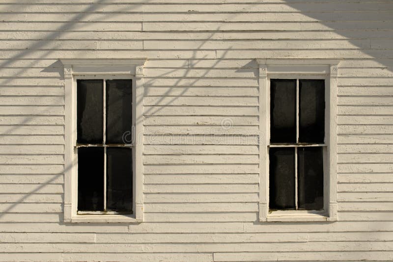 Windows of a Small Wooden House during Winter Stock Image - Image of ...