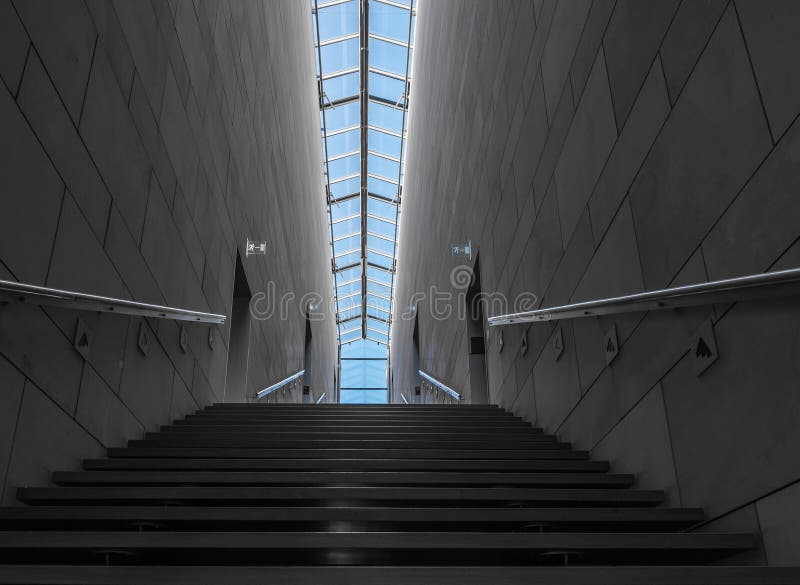 The Windows and Stairs of Modern Building Stock Image - Image of frame ...