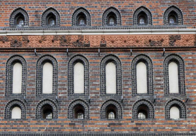 Windows in the Town Hall stock photo. Image of bricks - 26777330