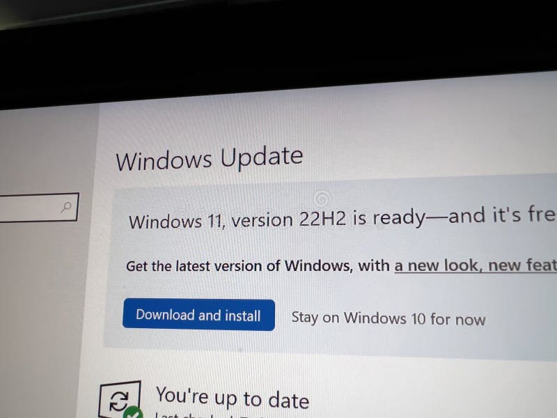 Windows Update Version 11 22h2 is Ready - Download and Install Button ...