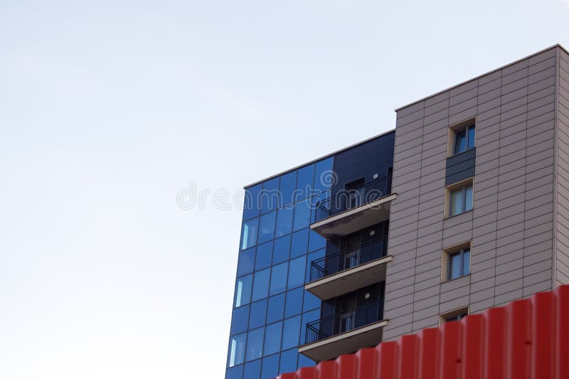 Windows of Upper Floors of High Building Stock Image - Image of ...