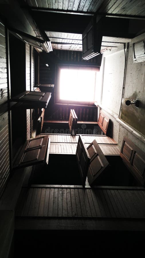 Windows View from Downstairs of a Dark Room Stock Photo - Image of ...