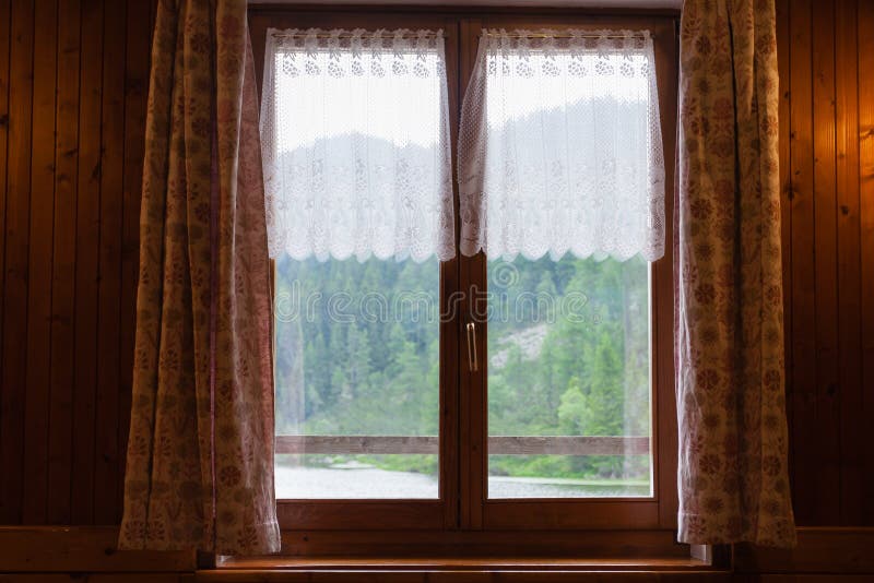 Windows view stock photo. Image of curtains, mountain - 60702034