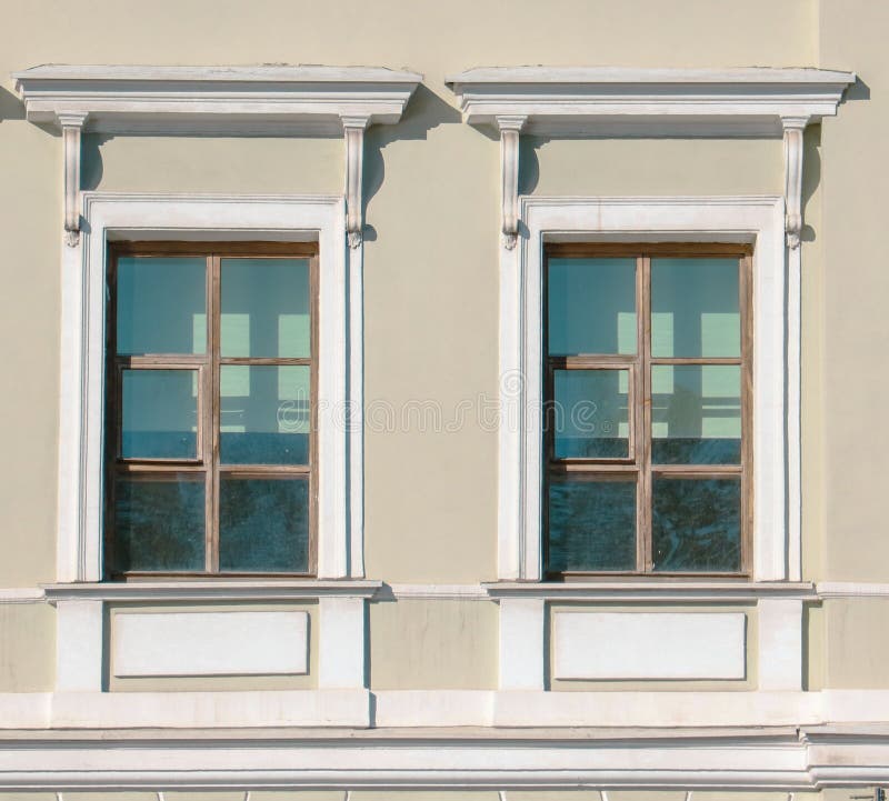 Windows on the Wall of an Old High-rise Building. Stock Photo - Image ...