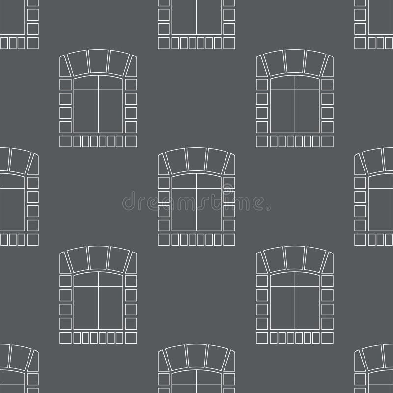 Windows on the Wall Seamless Pattern Stock Vector - Illustration of ...