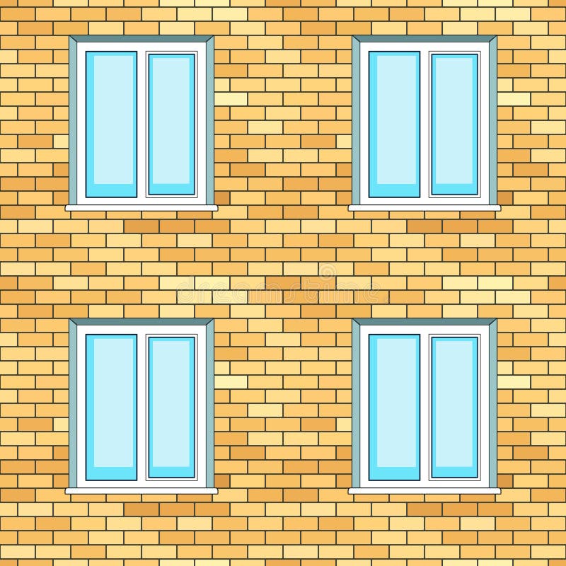 Windows on wall stock vector. Illustration of plastic - 52457668
