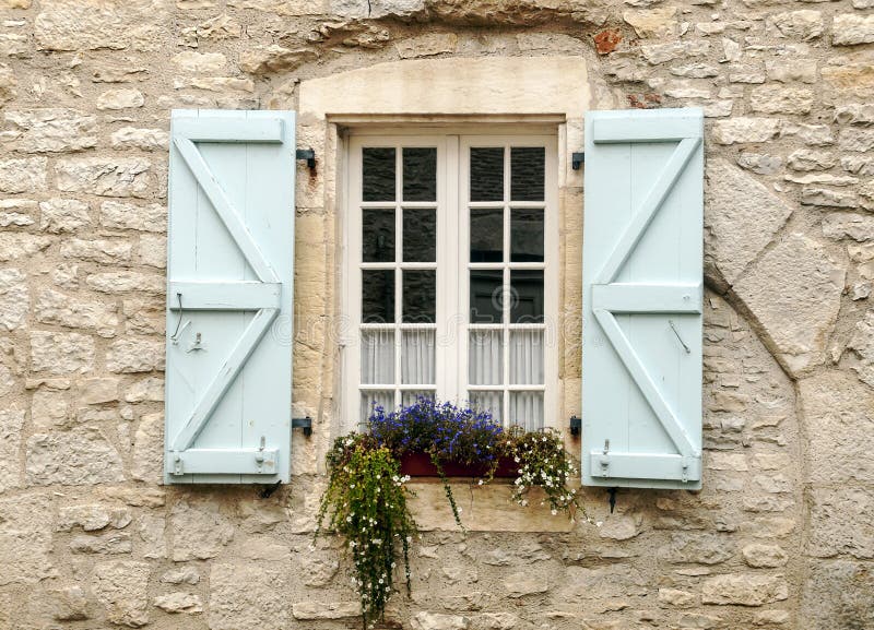 Windows on wall stone stock photo. Image of house, stone - 51772184