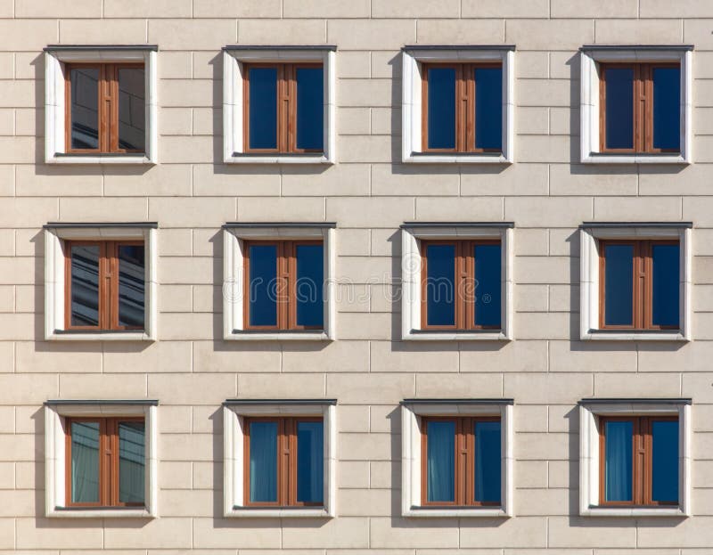 Windows in the Walls of the Building As a Background. Stock Image ...
