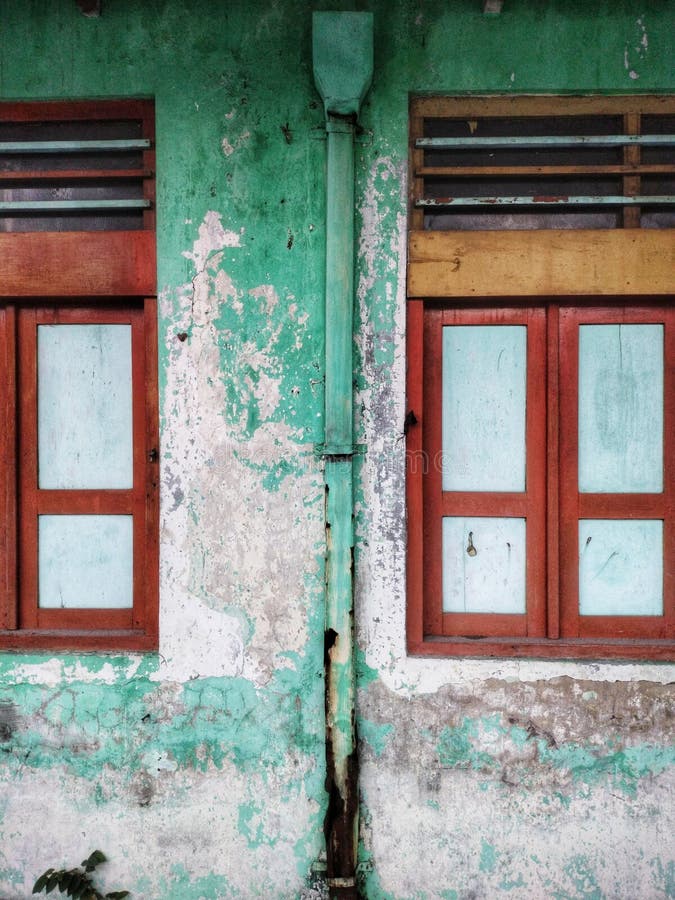 Windows and walls were old stock photo. Image of blue - 222292188