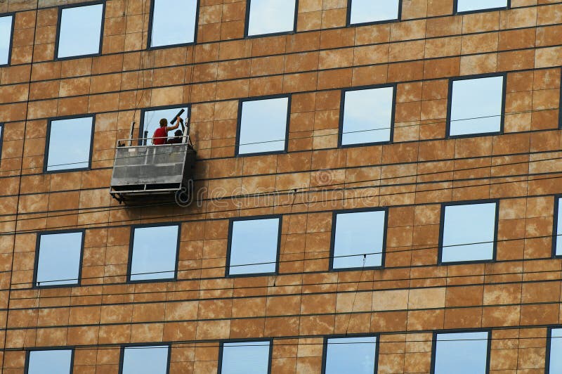 Window washing stock image. Image of worker, cleaning, workers - 262411