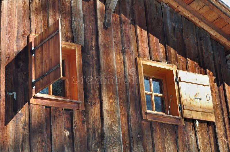 Windows on wooden cottage stock photo. Image of cottage - 38913316