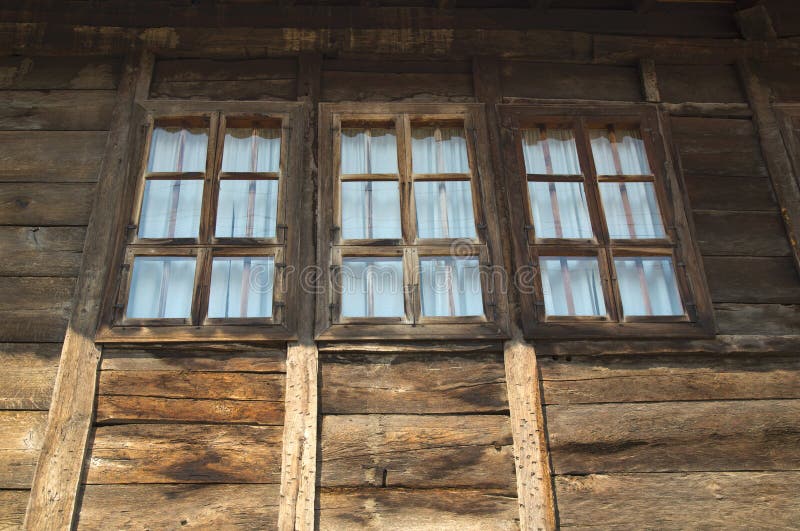 Windows on wooden house stock photo. Image of glass, farmhouse - 44245974