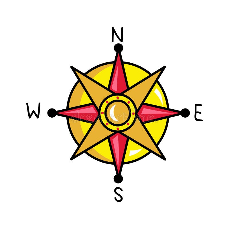 Windroos Geïsoleerd Vectorpictogram Vector Illustratie - Illustration ...